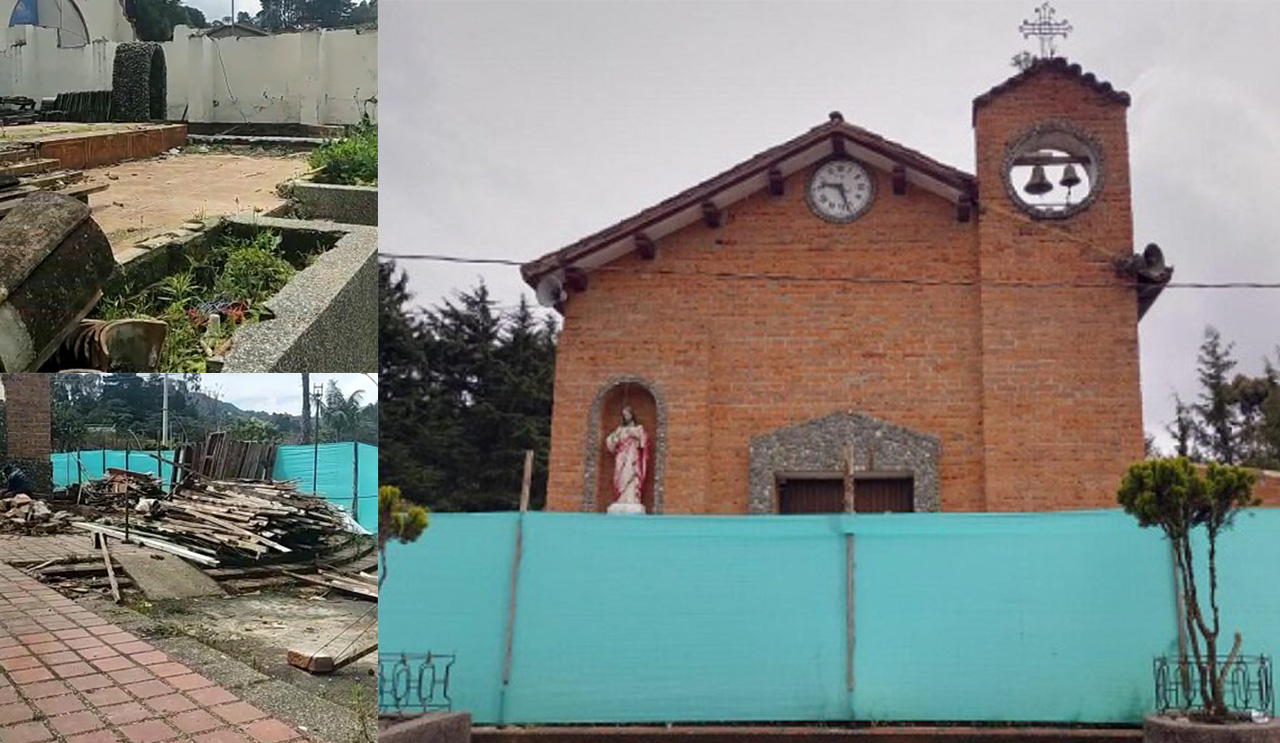 Demolición de la iglesia de Santa Elena, corregimiento de Medellín