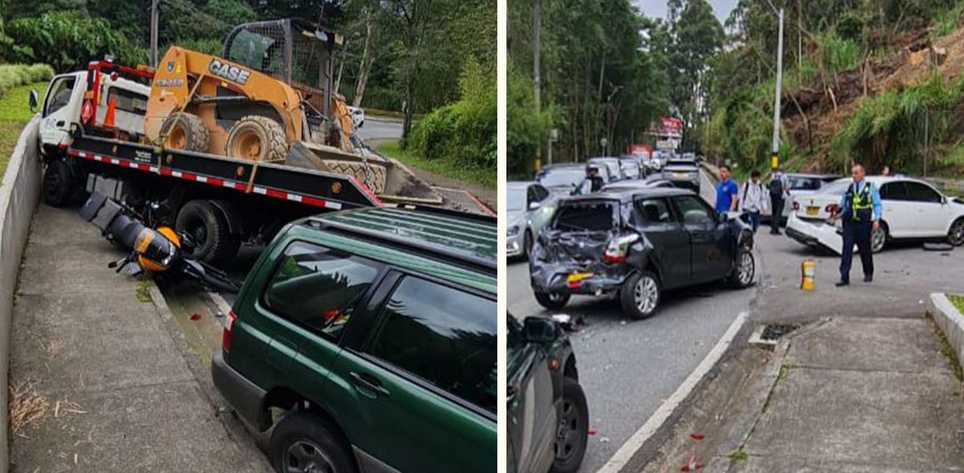 Accidente múltiple en Los Balsos en El Poblado este 17 de abril